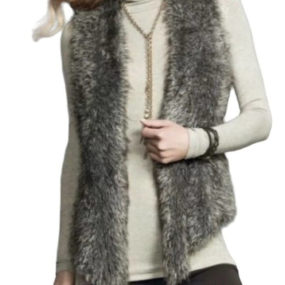 CAbi | Jackets & Coats | Cabi Alpaca Mohair Vest Faux Fur Open Drape ...